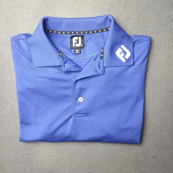FootJoy | Shirts | Footjoy Polo Shirt Mens Medium Blue Golf Logo Collar ...